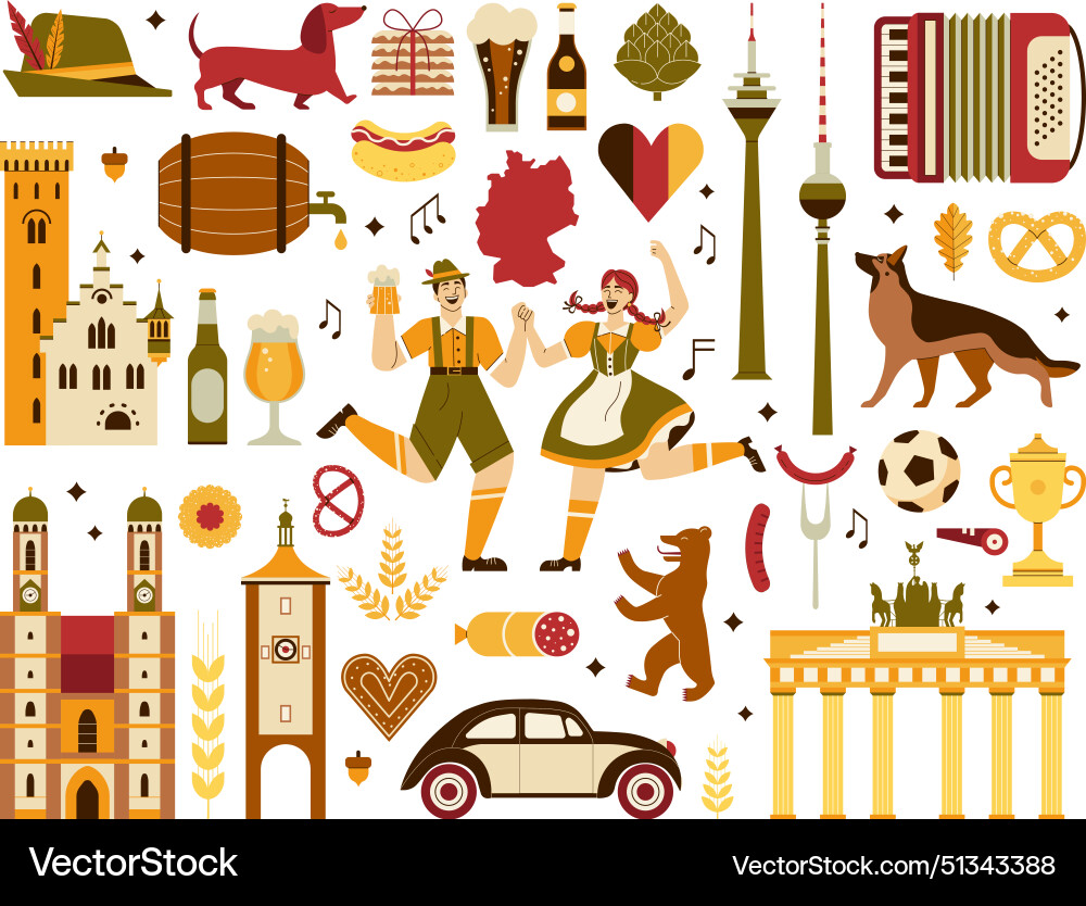 Travel germany design elements collection Vector Image