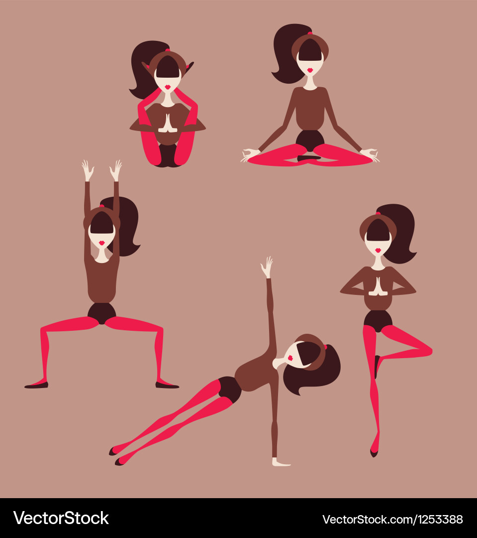 Woman doing yoga Royalty Free Vector Image - VectorStock