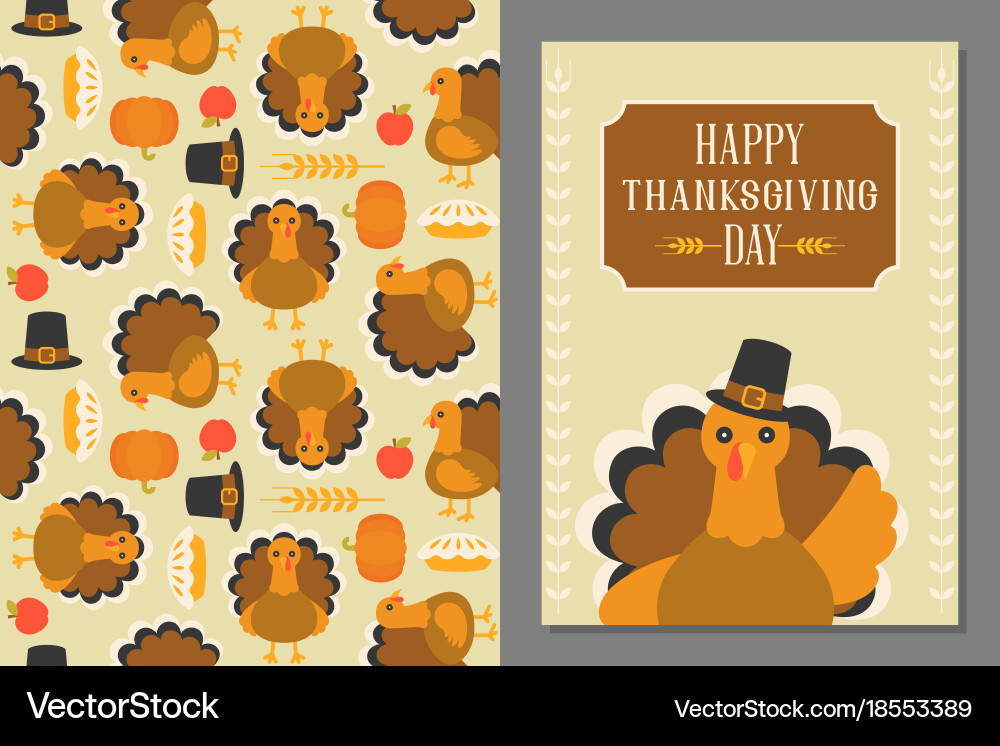 Autumn Turkey Pattern Royalty Free Vector Image