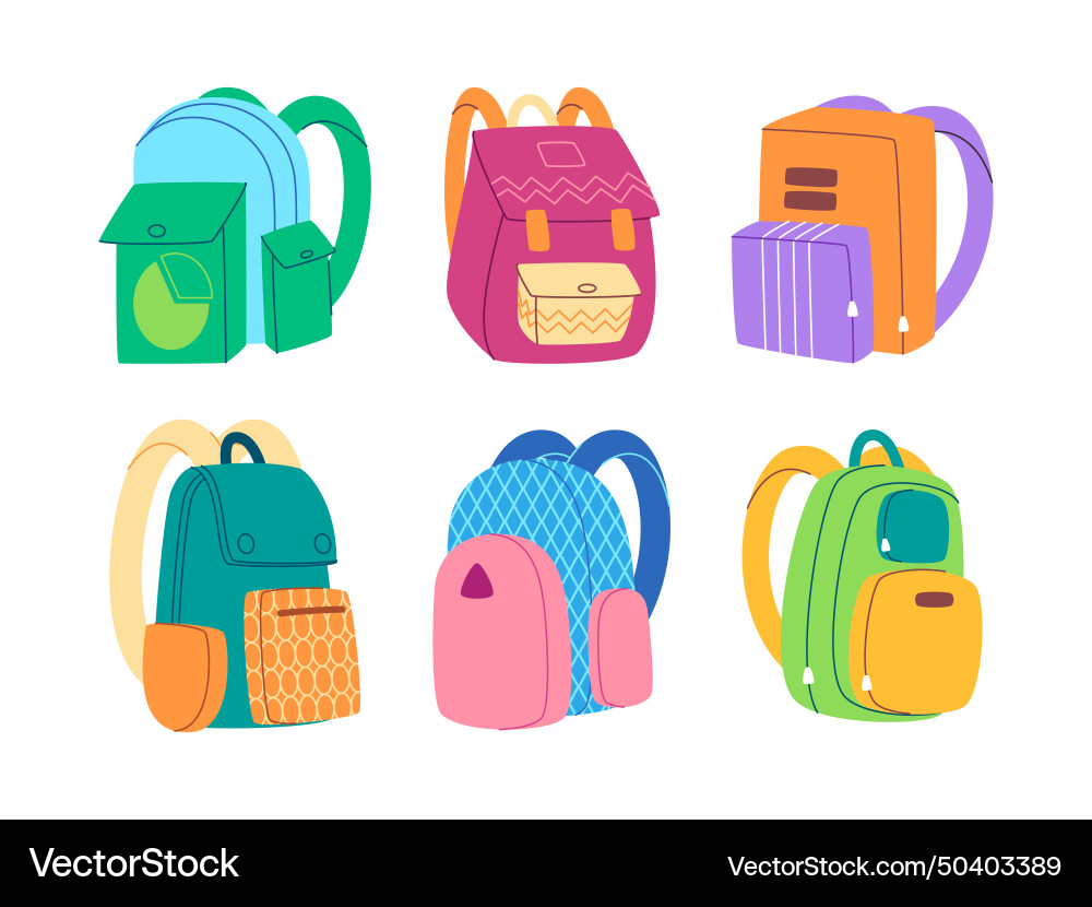 Colorful backpack rucksack baggage accessory Vector Image