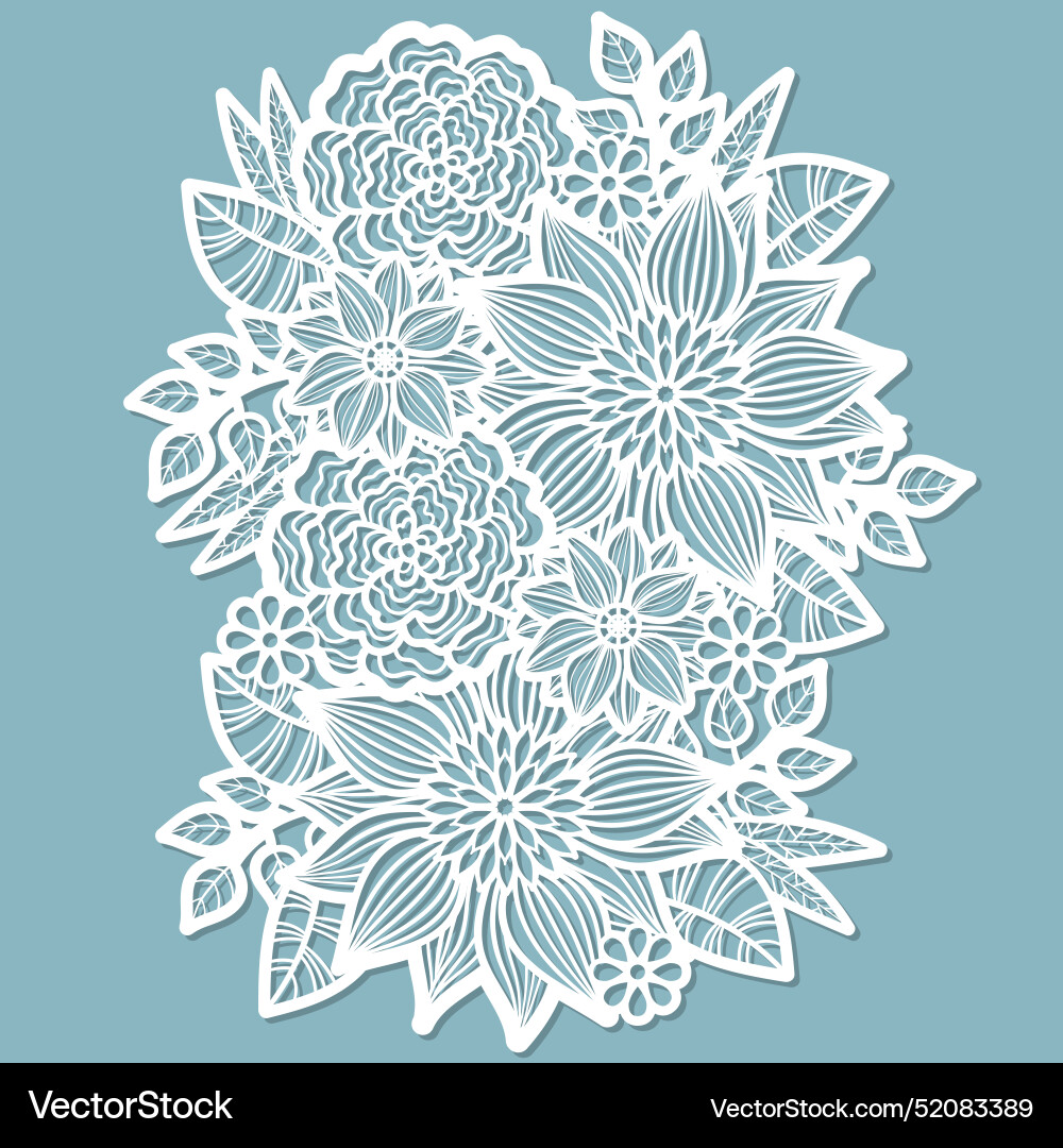 Decorative floral pattern template for laser Vector Image