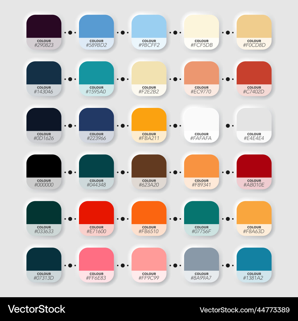 Different five color palettes set Royalty Free Vector Image