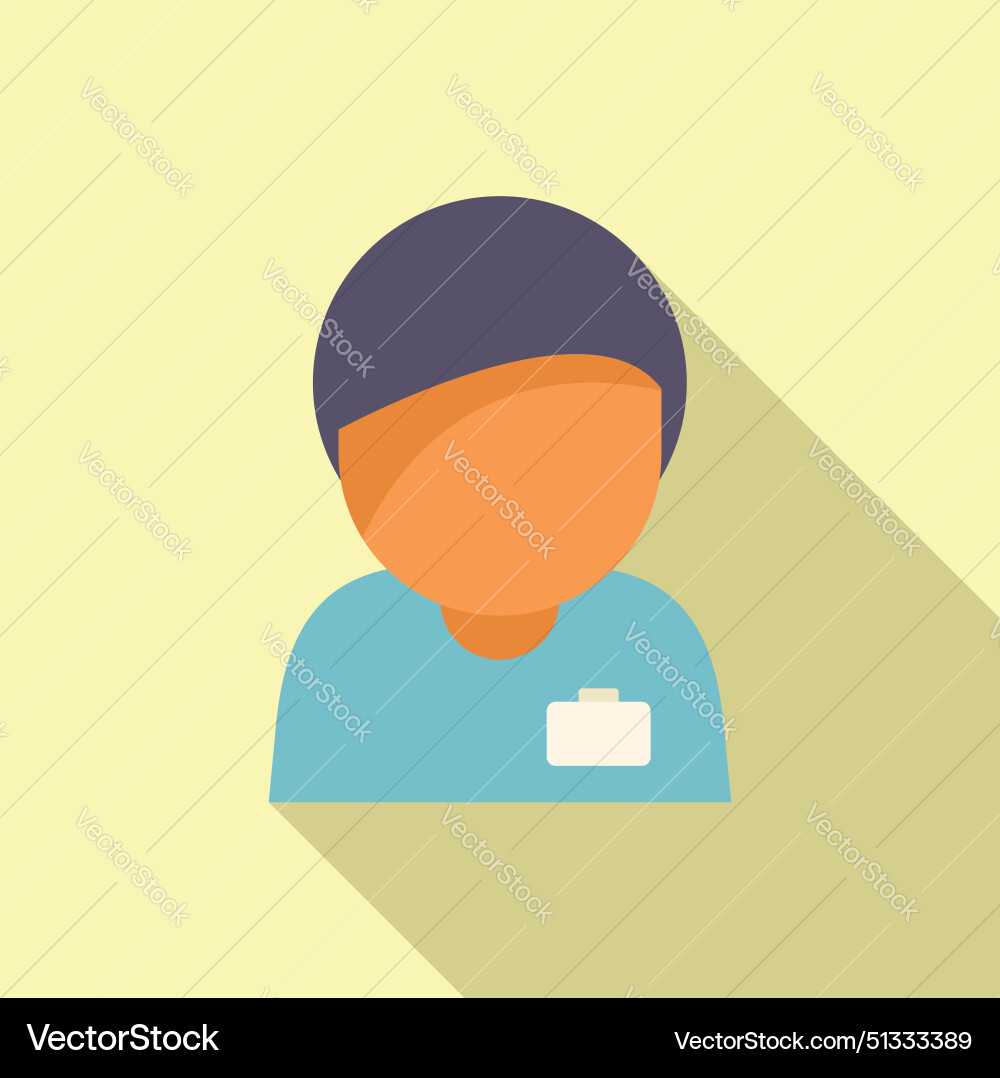 Flat design avatar with shadow on pastel Vector Image