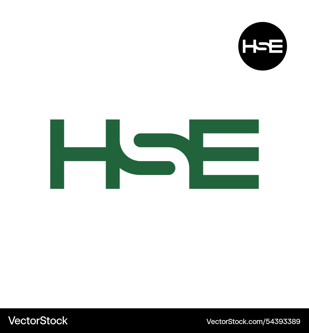Letter hse logo negative space Royalty Free Vector Image