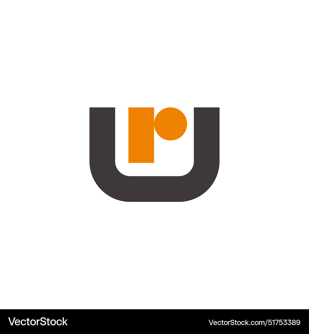 Letter ru simple geometric dot colorful logo Vector Image