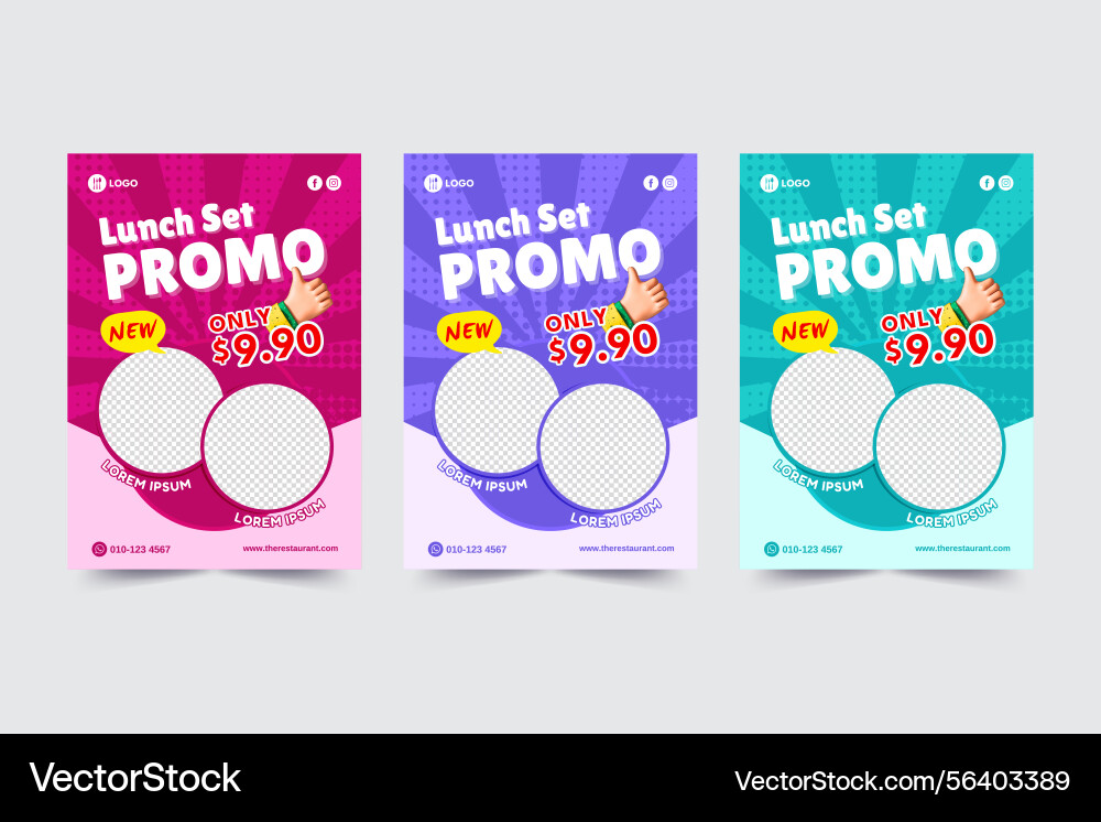 Lunchset Promotion Food Poster Vorlage Lizenzfreier Vektor