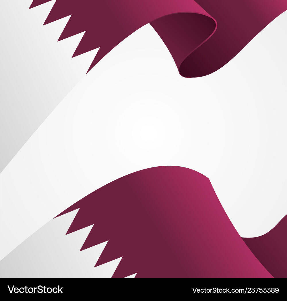 Realistic 3d detailed qatar flag background Vector Image