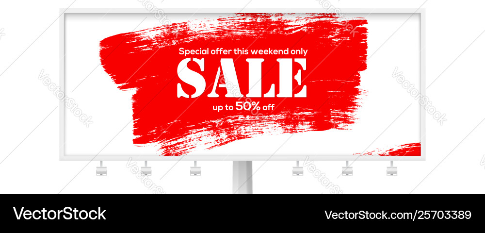 Sale creative billboard for ad sales Royalty Free Vector