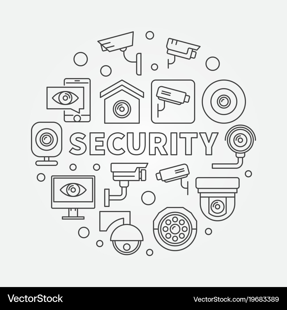 Security CCTV Round Concept Royalty Free Vector Image