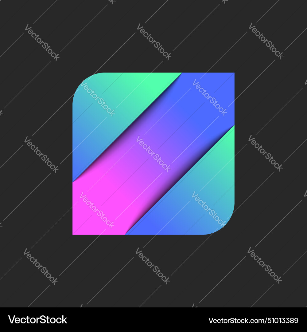Square shape logo 3d effect shadows geometric Vector Image