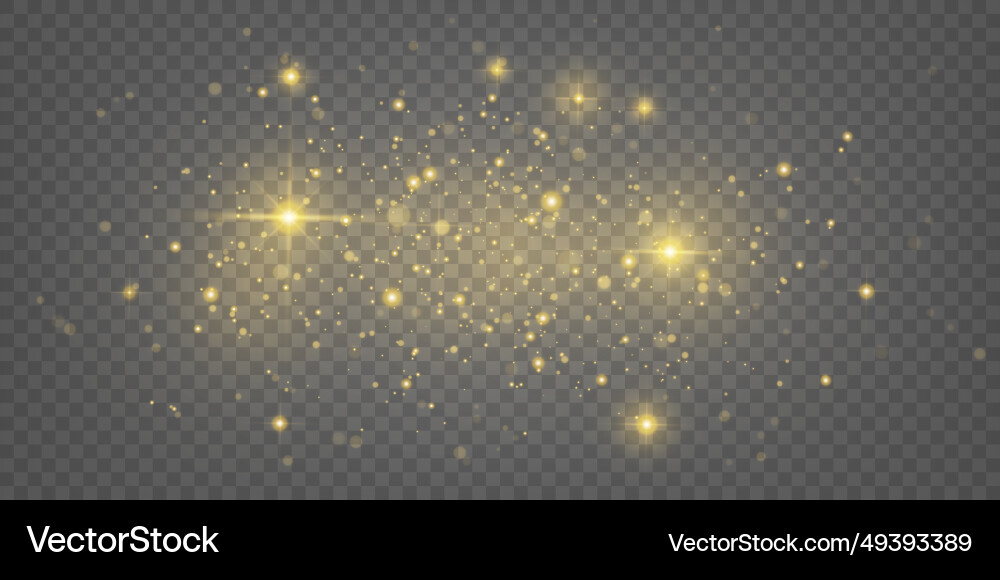 Star dust light gold glitter magic shine effect Vector Image