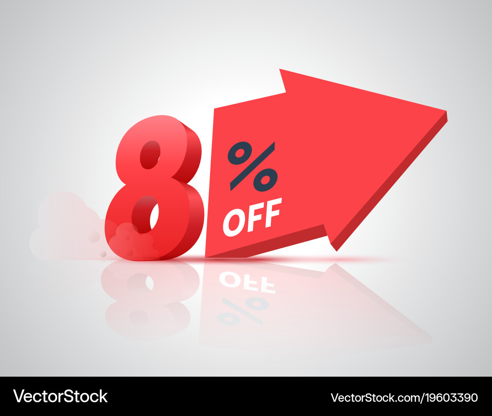 3d number with big arrow Royalty Free Vector Image