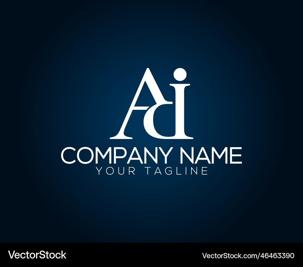 Abstract letter ad adi and aid unique logo design Vector Image