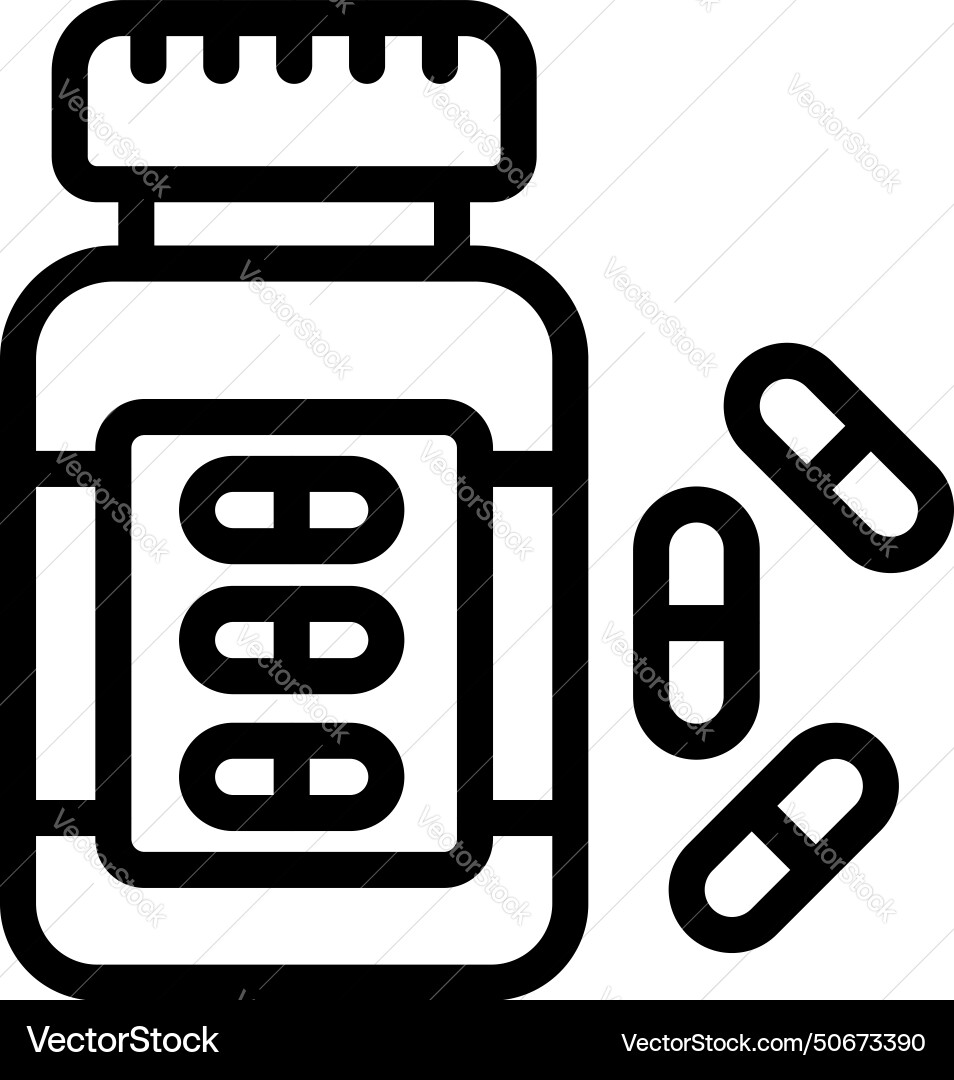 Contraceptive pills icon outline birth Royalty Free Vector