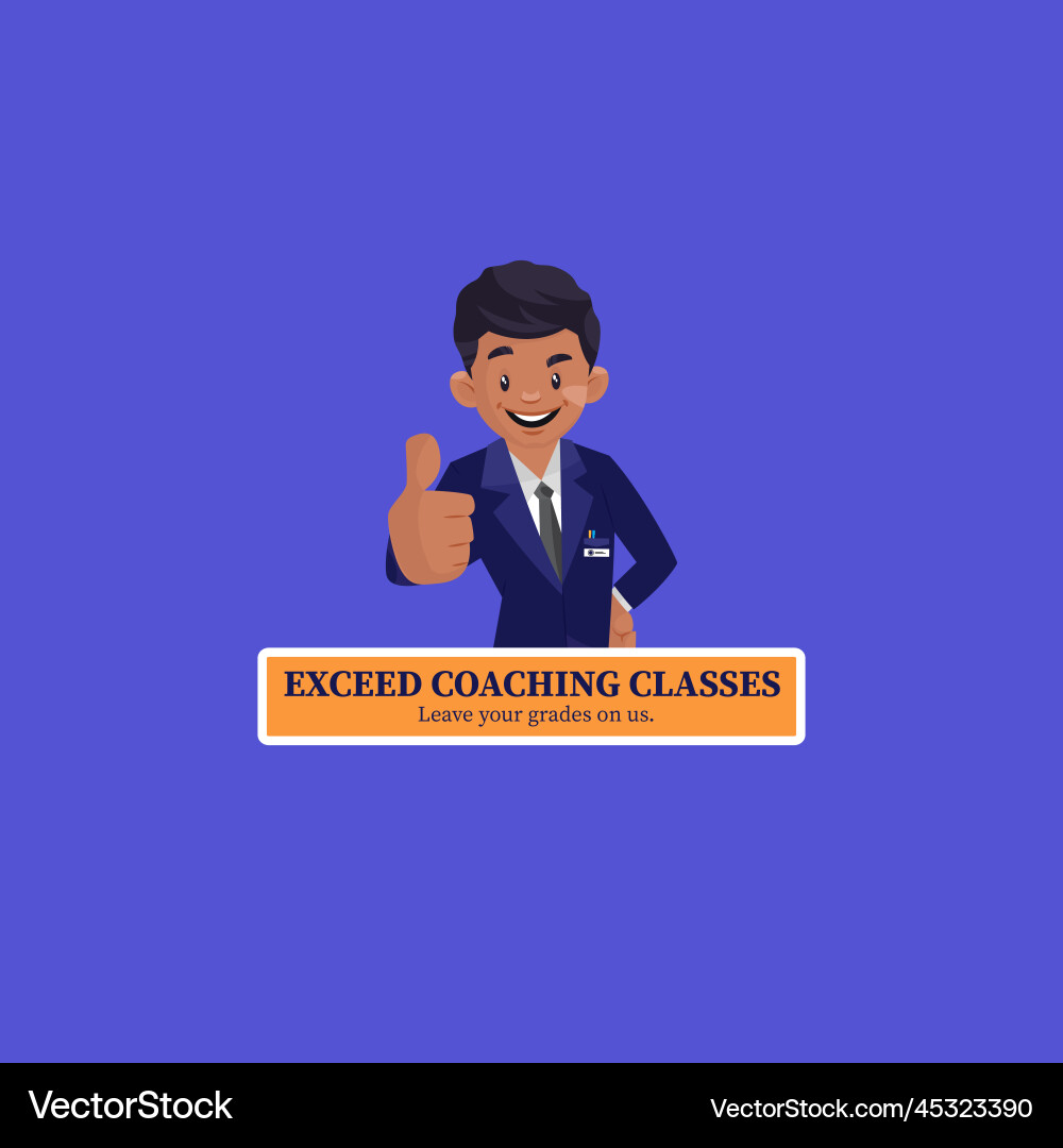 Exceed coaching classes mascot logo Royalty Free Vector