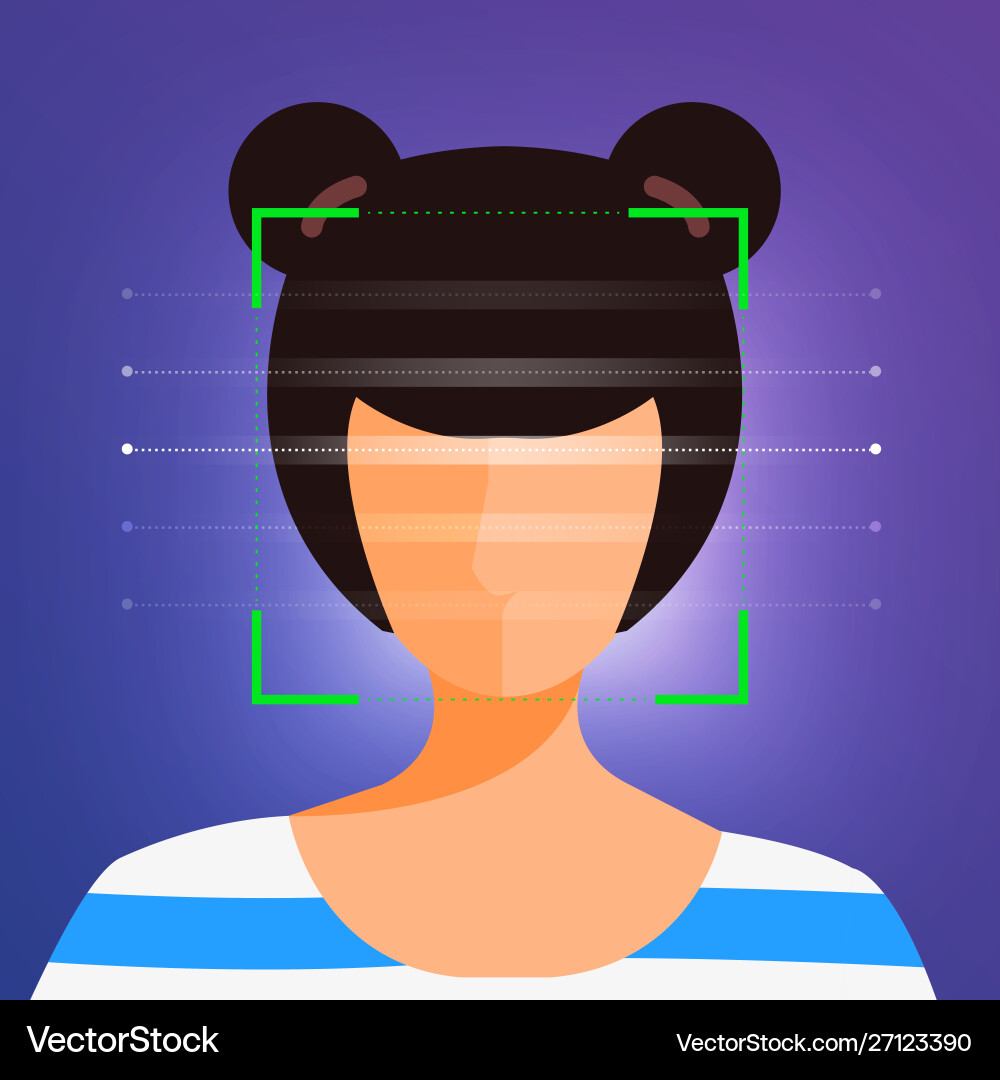 Facial recognition technology Royalty Free Vector Image