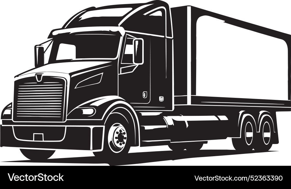Freightliner truck blueprint Royalty Free Vector Image