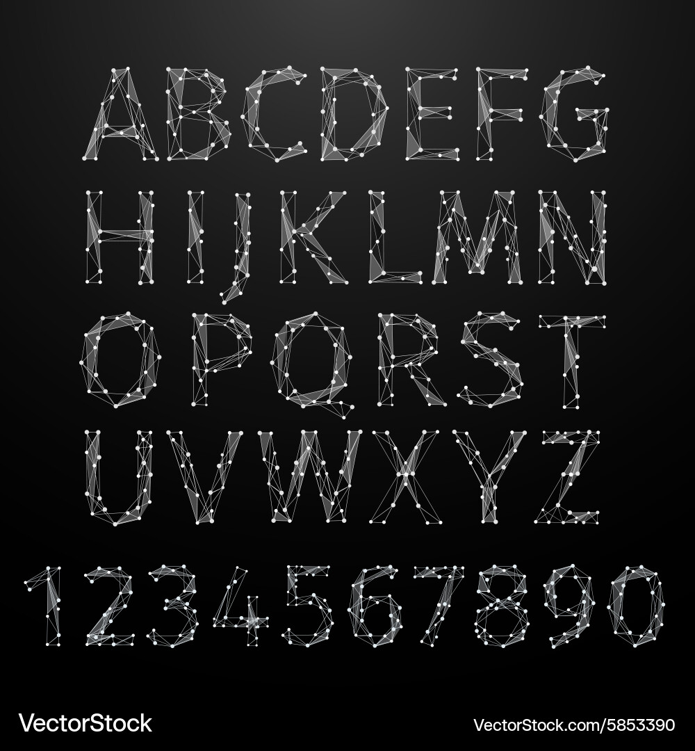 Geometric Polygonal Alphabet Royalty Free Vector Image