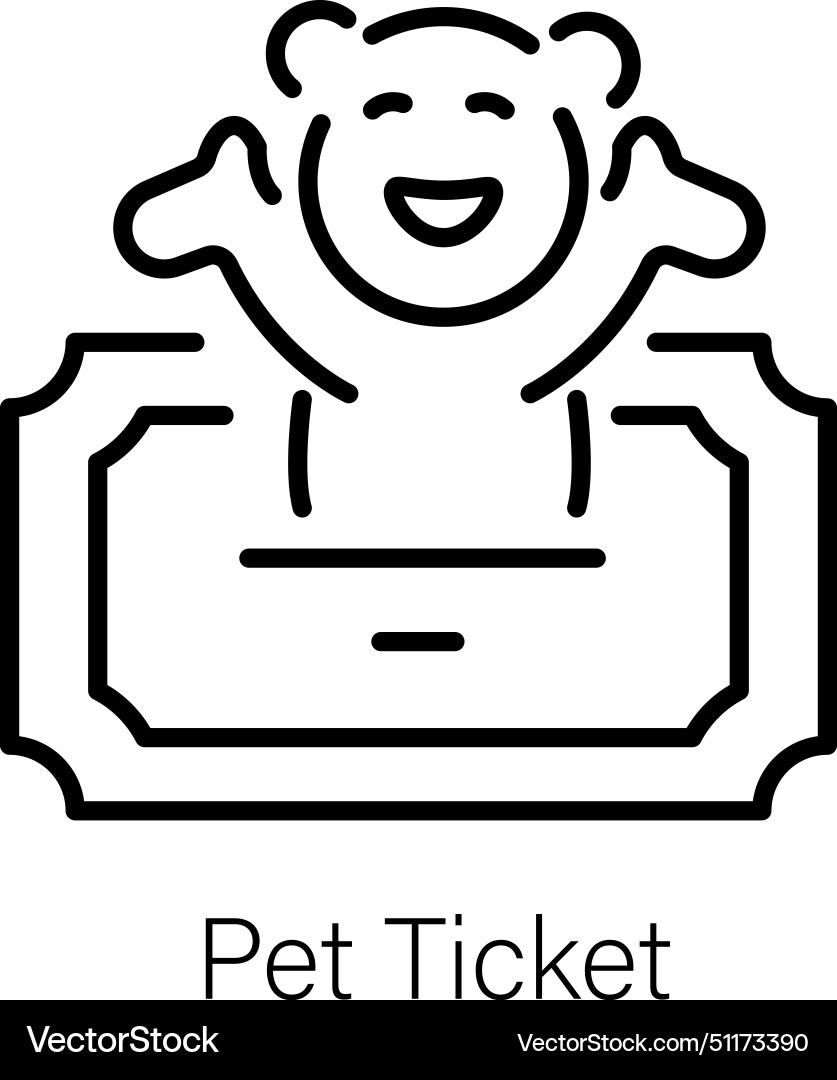 Pet ticket Royalty Free Vector Image - VectorStock