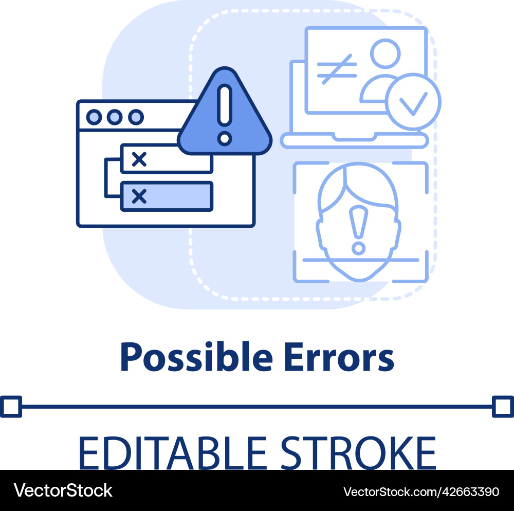 Possible errors light blue concept icon Royalty Free Vector Possible errors light blue concept icon Royalty Free Vector