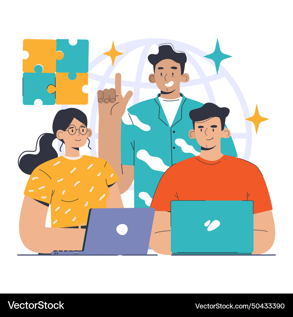 Stakeholder concept flat Royalty Free Vector Image