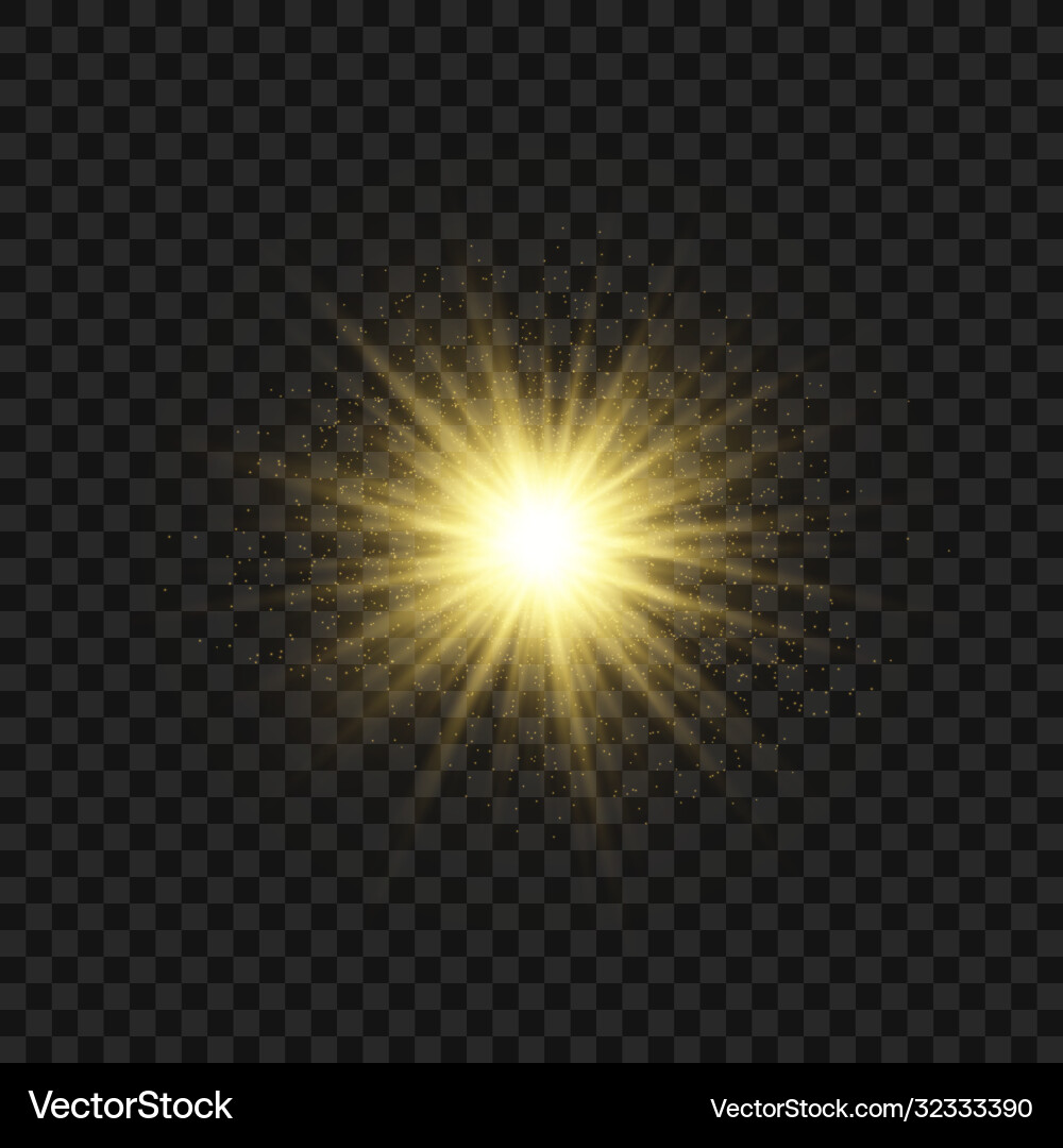 Yellow light stars Royalty Free Vector Image - VectorStock