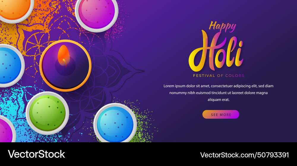 74 holi gradient horizontal banner Royalty Free Vector Image