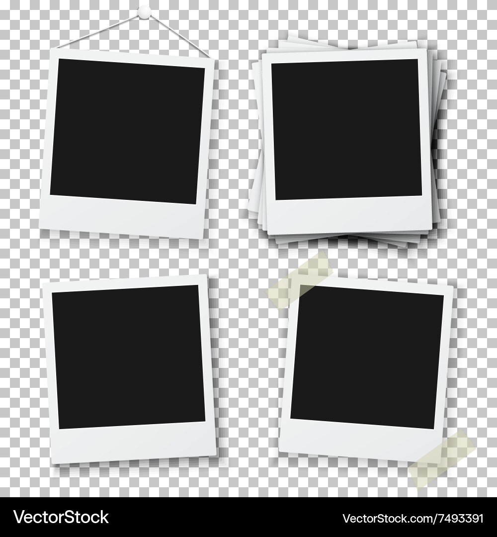 Blank vintage photo frame mockup isolated Vector Image