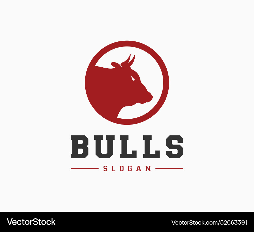 Bull logo design or head and symbol Royalty Free Vector