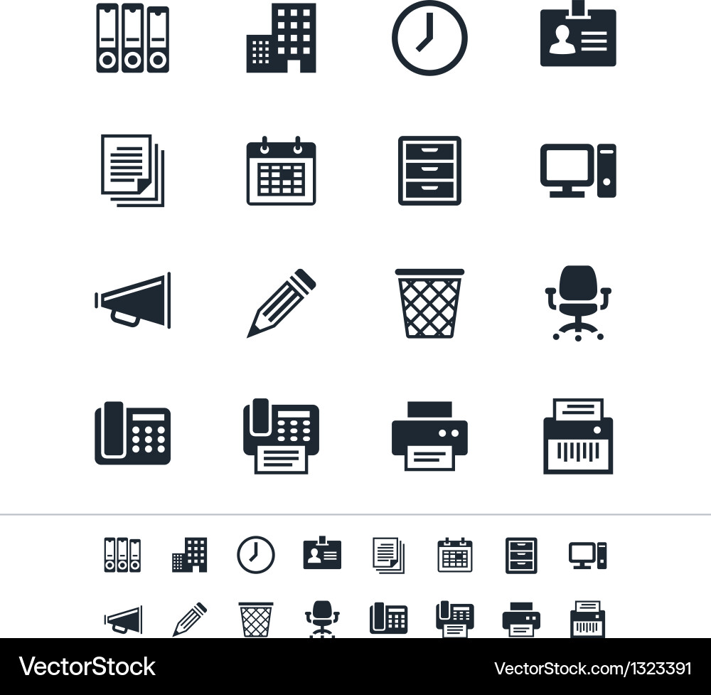 Business and office icons Royalty Free Vector Image