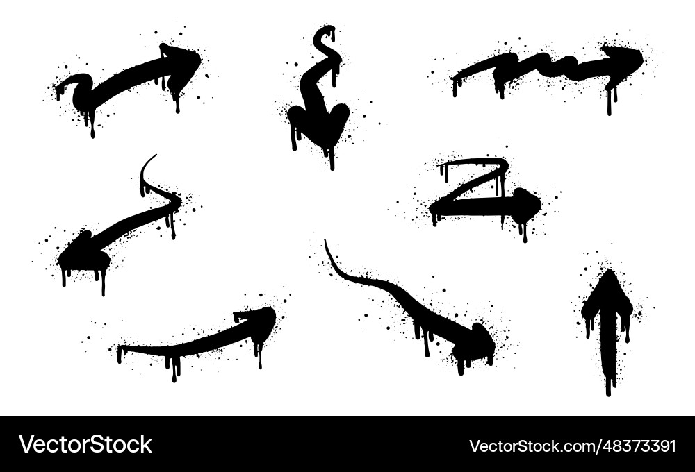 Collection of spray painted graffiti arrow Vector Image