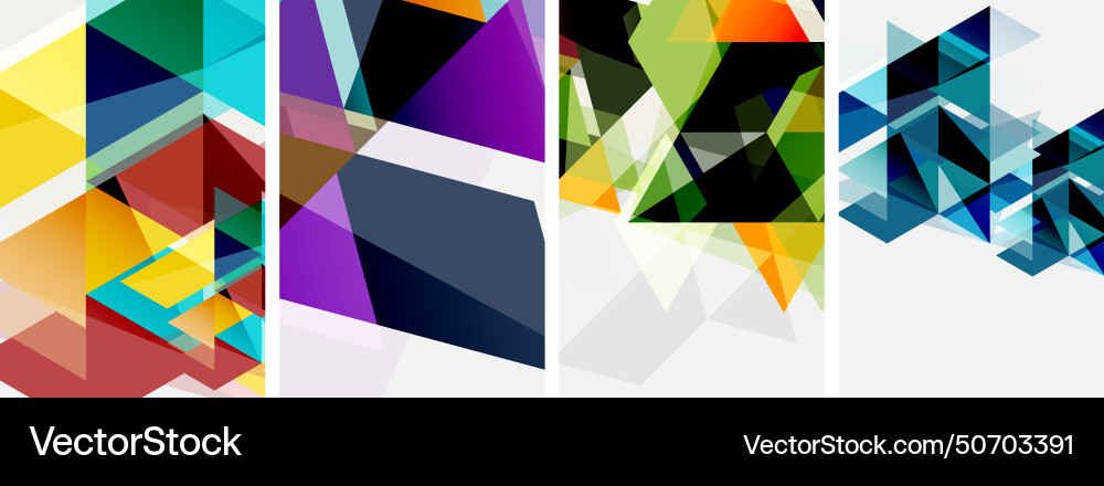 Colorful bright triangles with various colors Vector Image