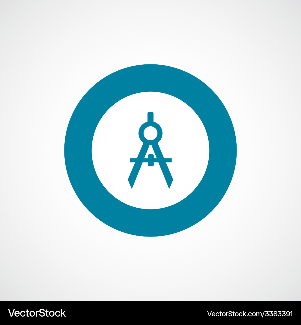 Compasses bold blue border circle icon Royalty Free Vector