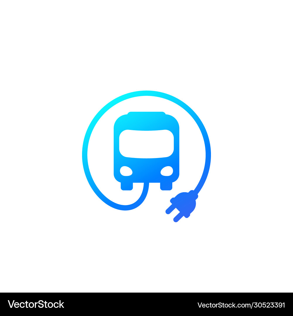 Electric Bus Charging Icon Royalty Free Vector Image