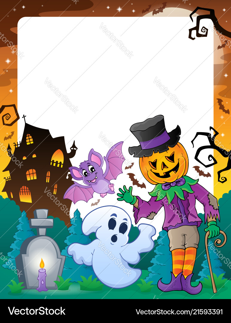 Halloween theme frame 6 Royalty Free Vector Image