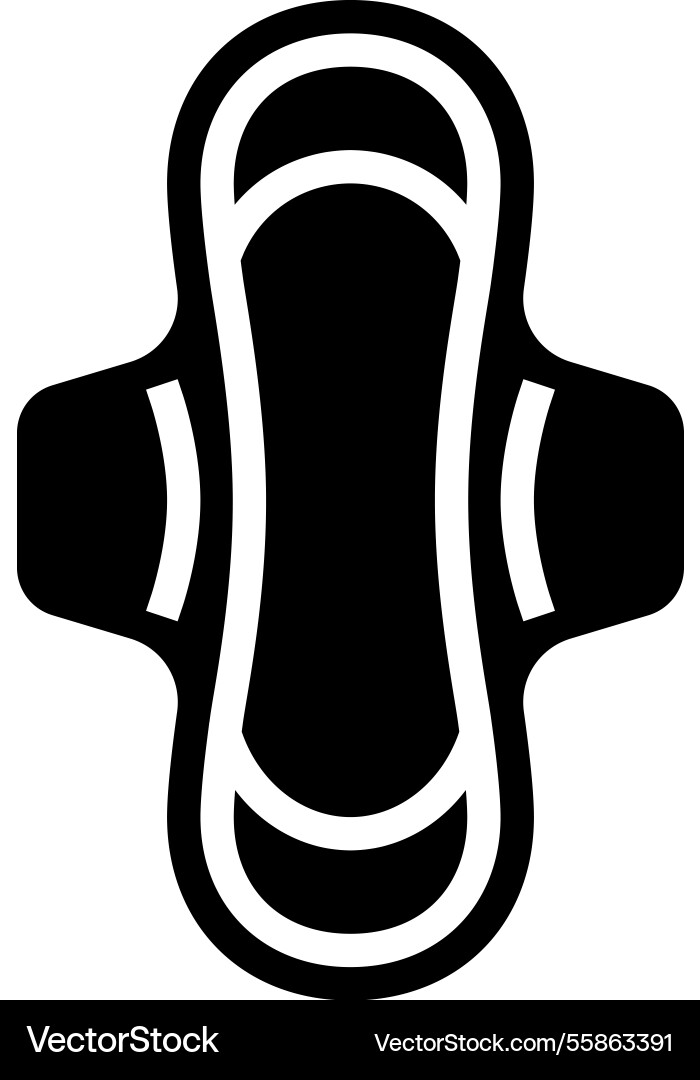 Menstrual pads intimate care glyph icon Royalty Free Vector