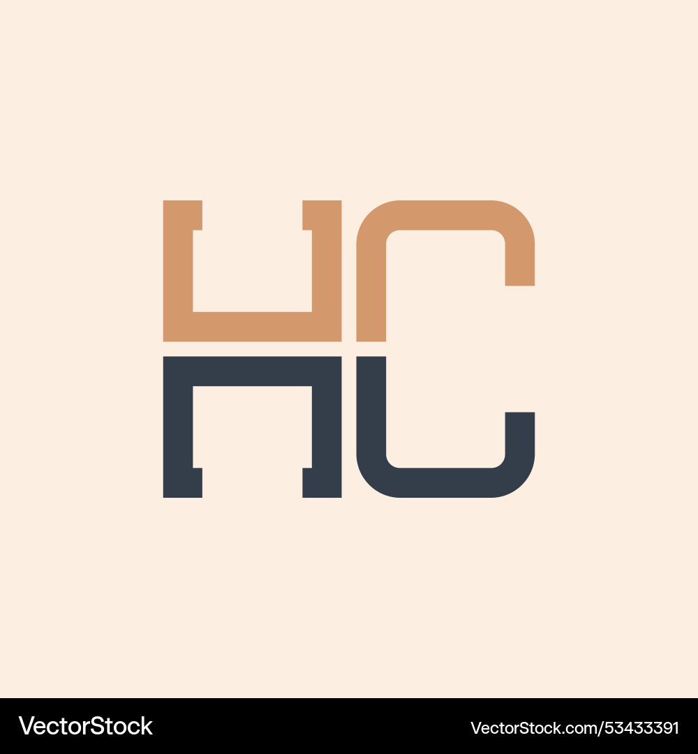 Modern hc letter logo design creative Royalty Free Vector