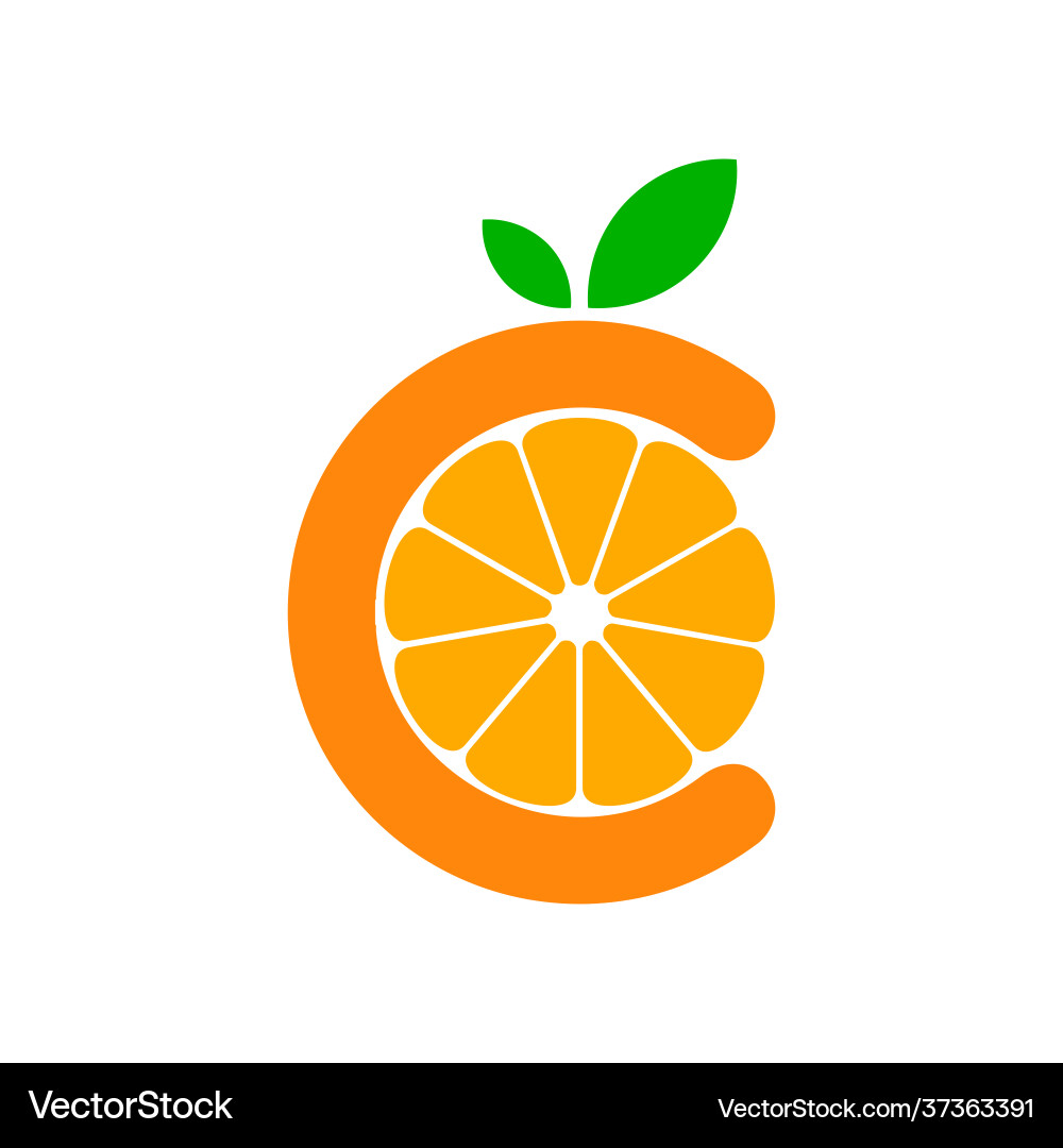 Orange Letter C Logo Royalty Free Vector Image