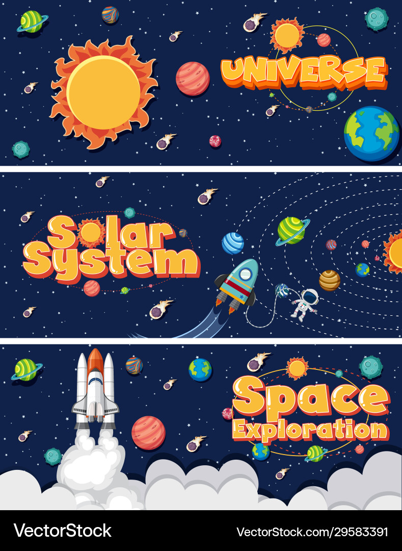 Planetary Solar System Background Royalty Free Vector Image