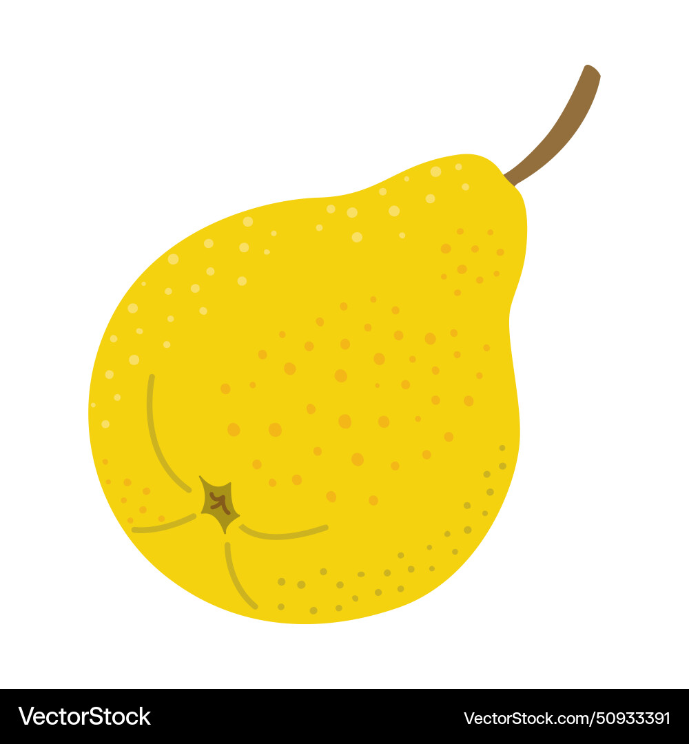 Ripe pear cartoon style modern flat Royalty Free Vector