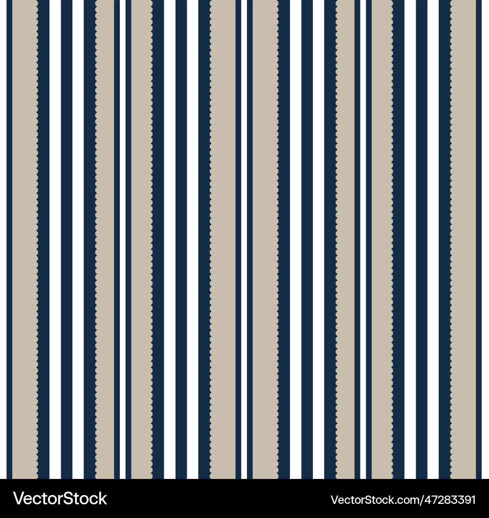 Striped pattern in navy blue white and cream Vector Image