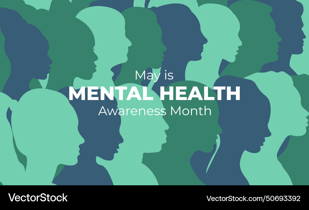 Banner about mental health62 Royalty Free Vector Image