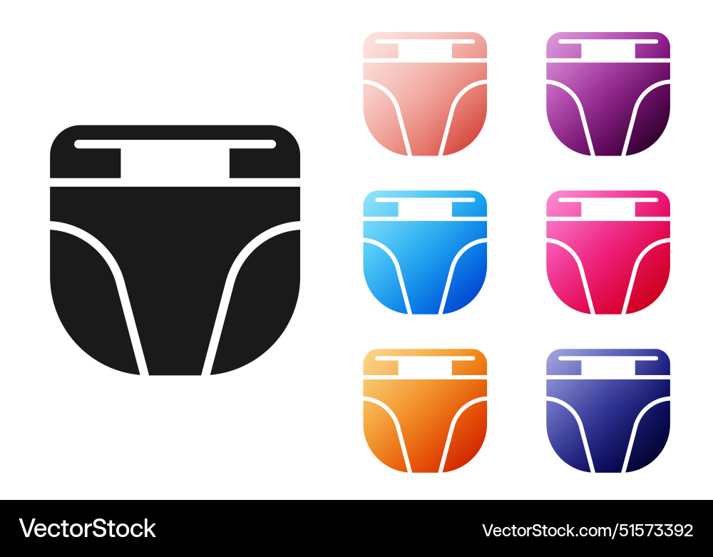 Black diaper for dog icon isolated on white Vector Image