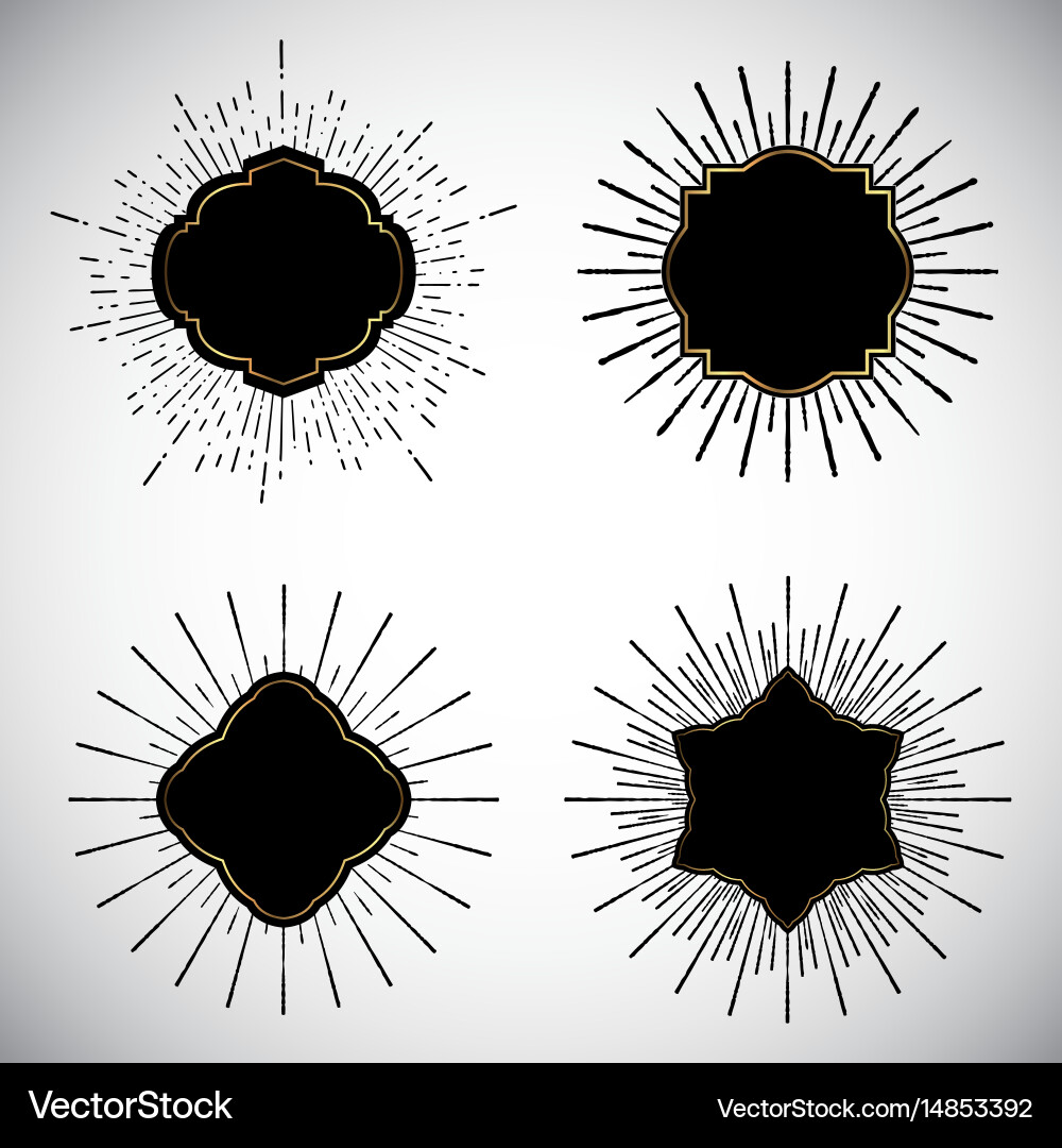 Collection of starburst backgrounds Royalty Free Vector