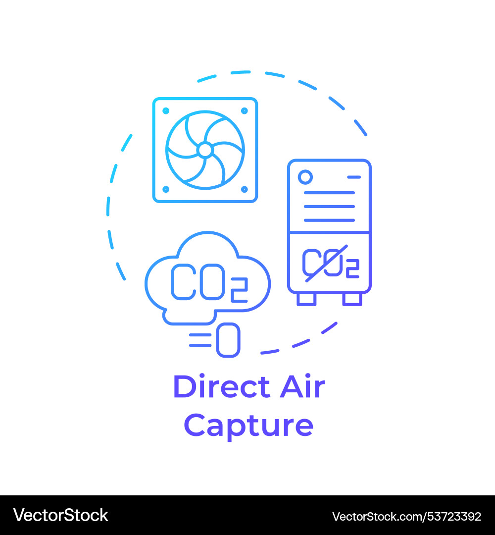 Direct air capture blue gradient concept icon Vector Image