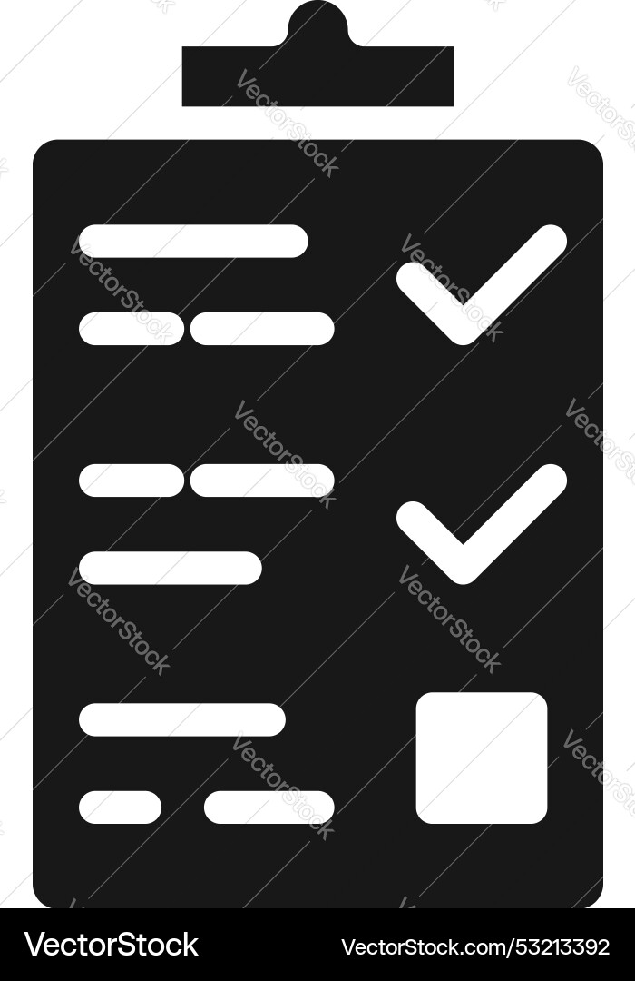 Glyph or solid check list school equipment back Vector Image