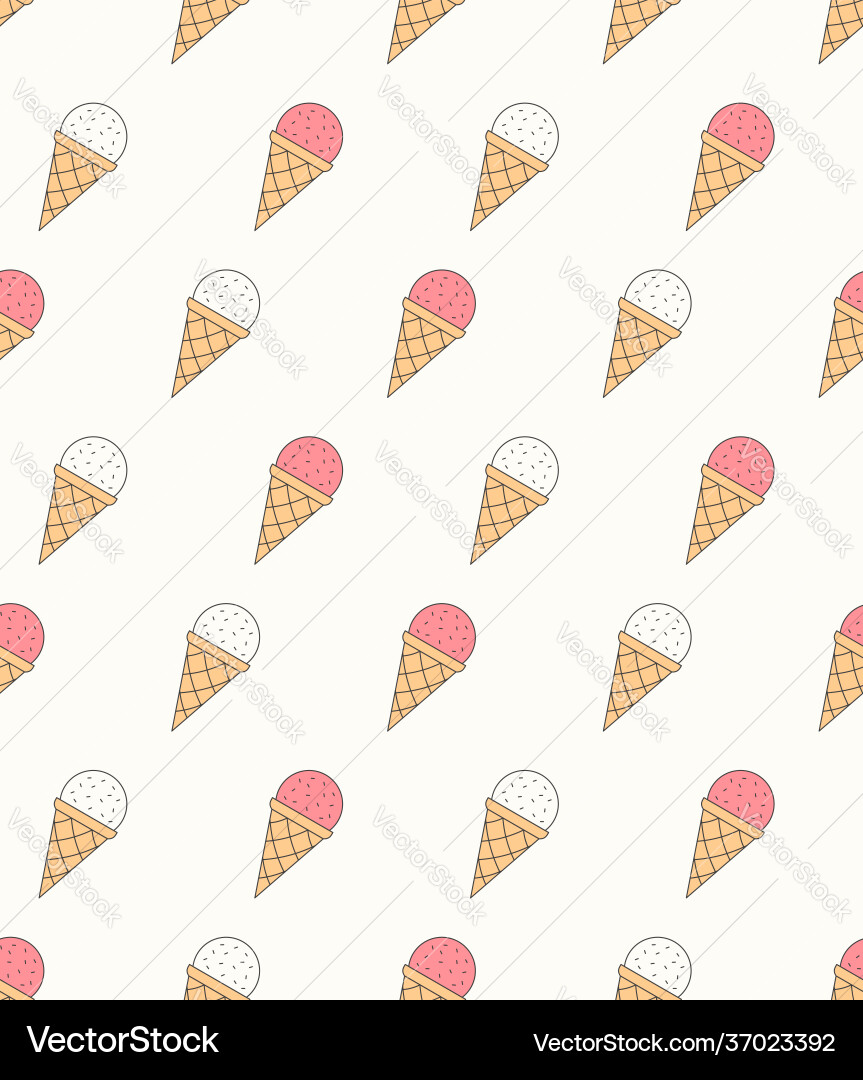Ice cream - seamless pattern Royalty Free Vector Image