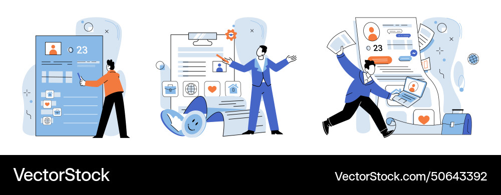 Personal profile identification processes Vector Image