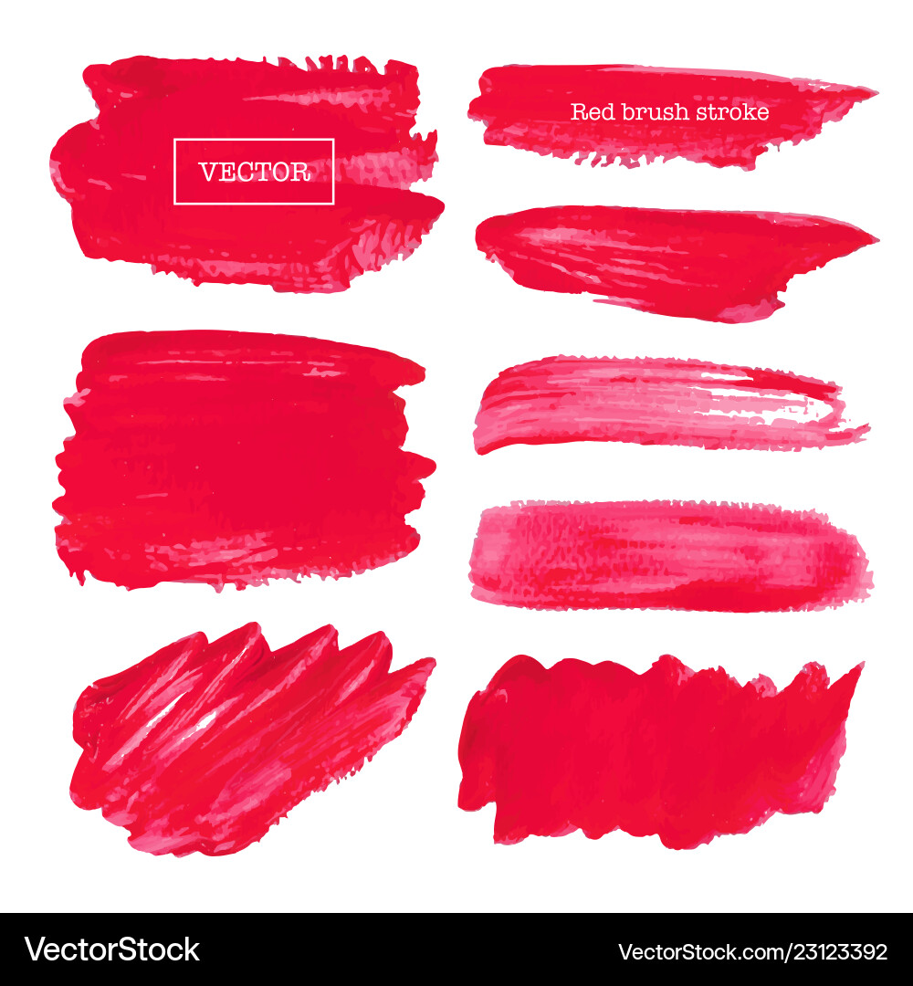 Red brush stroke isolated on white background Vector Image