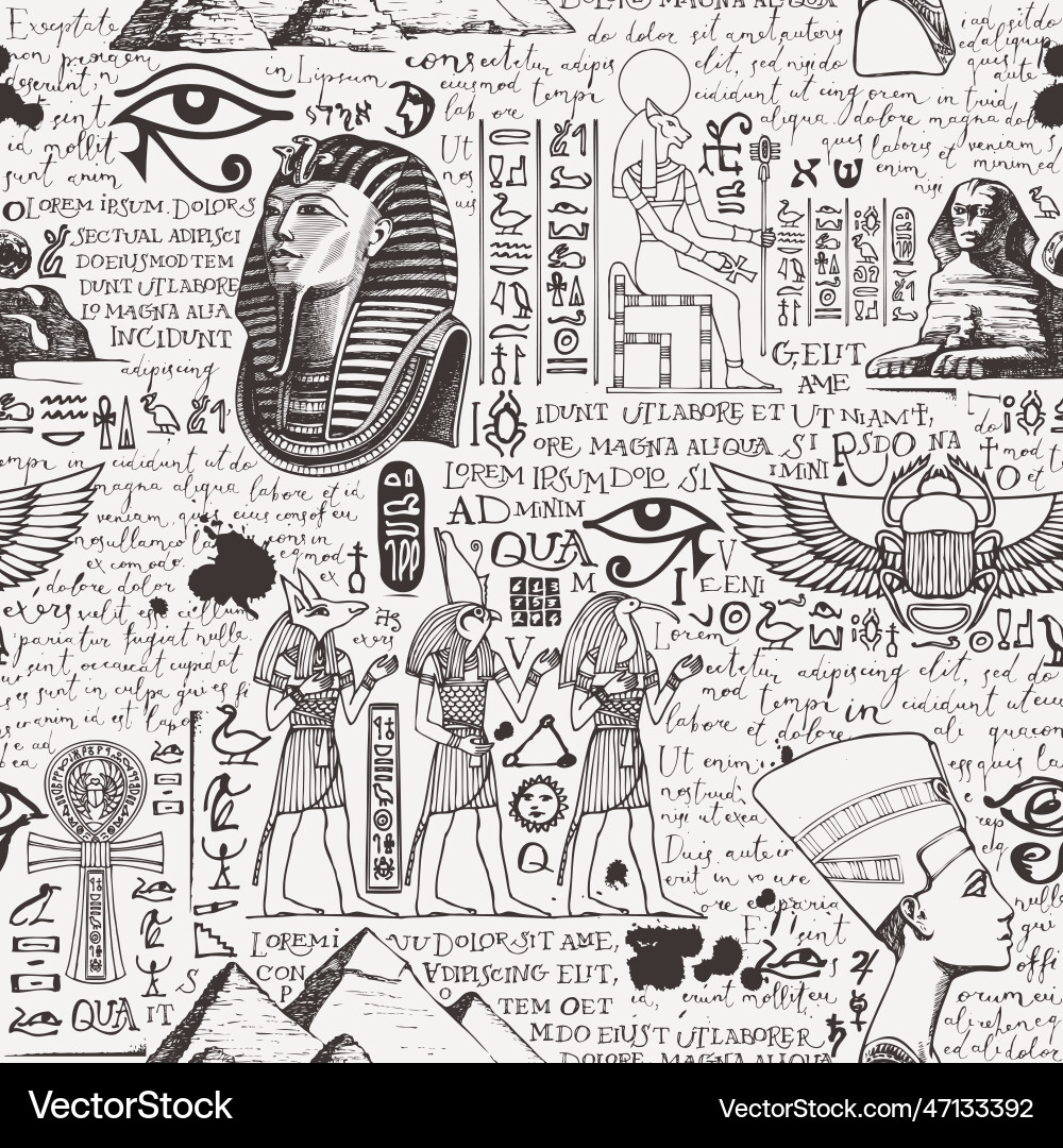 Seamless pattern on an ancient egypt theme Vector Image